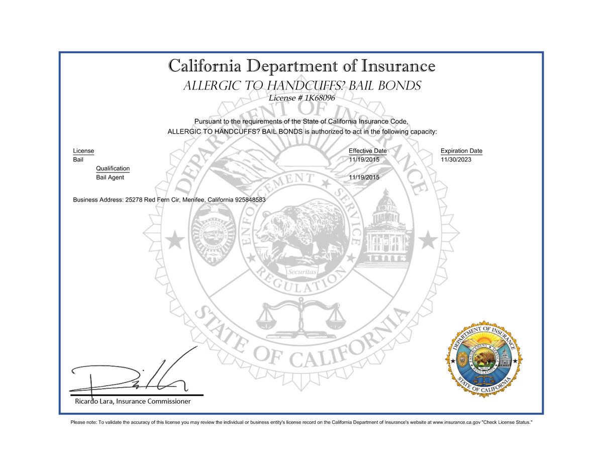 How do I check to see if a bail bondsman is licensed in the state of C ...